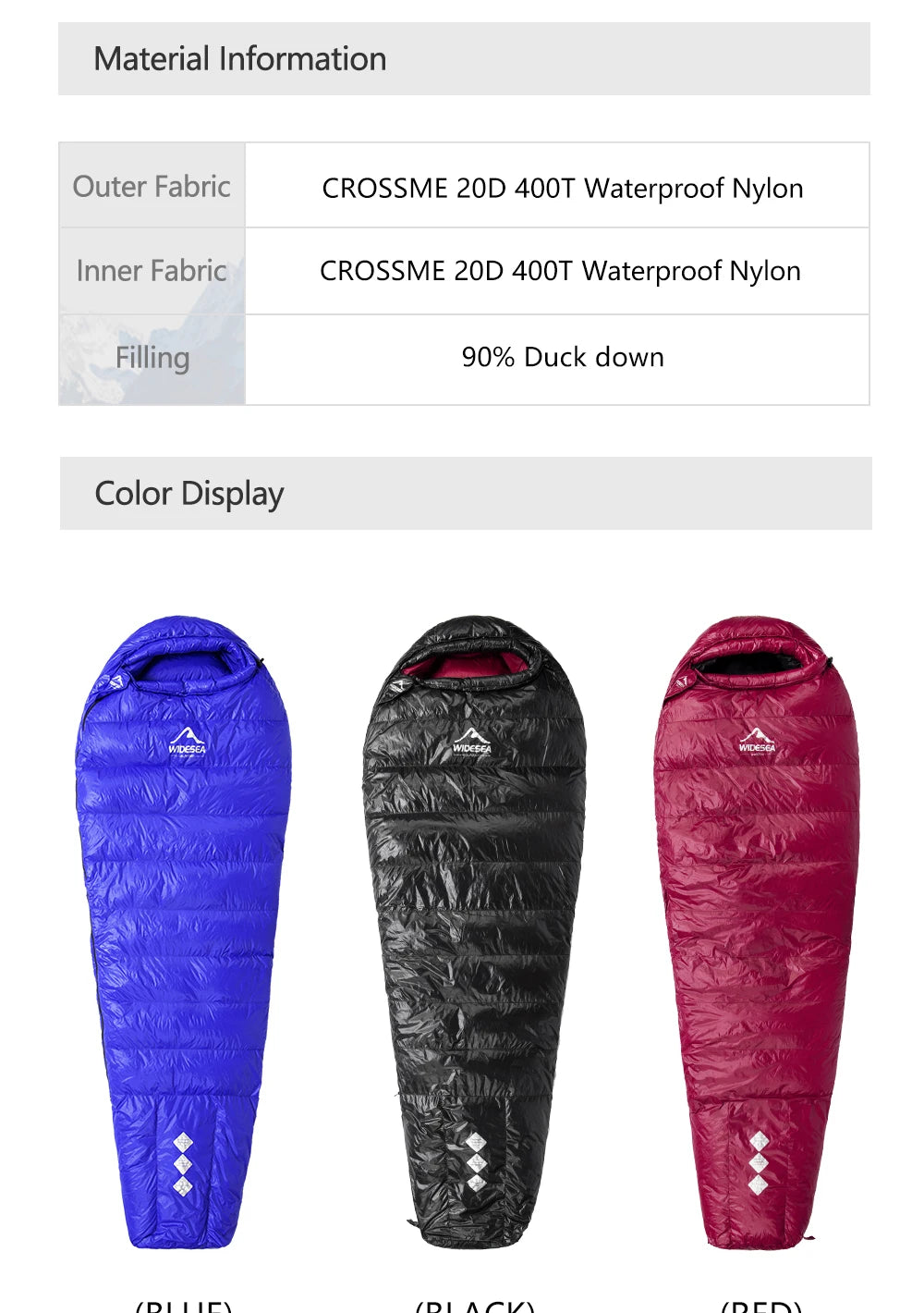 Duck Down Ultralight Sleeping Bag | Camping & Hiking Warmth To -10°C ...